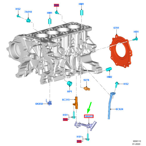 FORD RANGER T6 MK1 Cylinder Block Wire Assy JB3A-14A411-AA 2319163 NEW ...