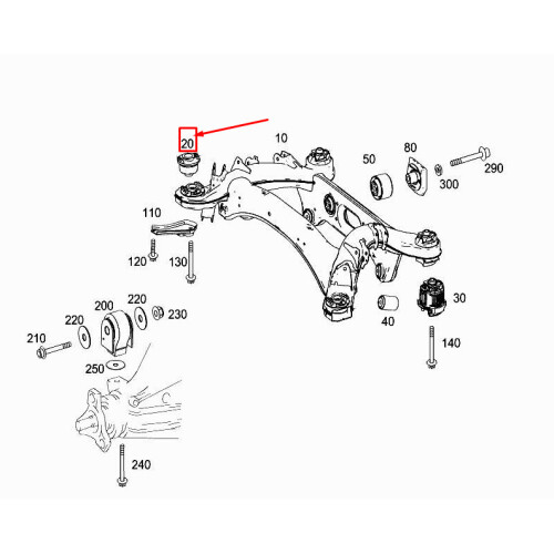 MERCEDES-BENZ E W212 Rear Crossmember Subframe Carrier A2183510200 NEW ...