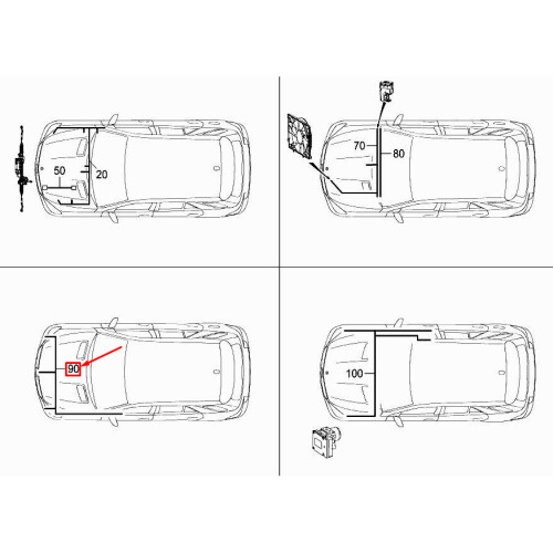 MERCEDES-BENZ ML W166 Upfront Sensors Wiring Harness A1665407701 NEW ...