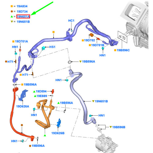 FORD KUGA MK2 C520 AC Hose Pipe Tube H1F1-19N601-MA 2024942 NEW GENUINE ...