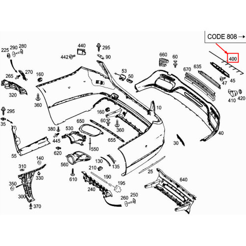 MERCEDES-BENZ S W222 Rear Bumper Parking Aid Wiring A2225408834 NEW ...