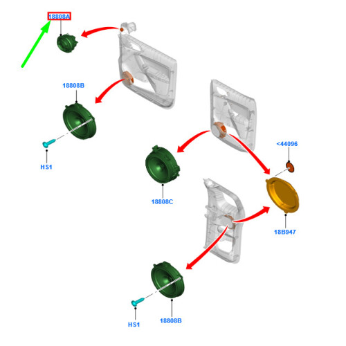 FORD RANGER T6 MK1 Front Tweeter Speaker 2331538 JB3T-18808-BA NEW ...