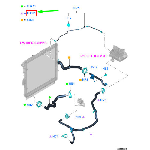 FORD RANGER T6 MK1 Cooling System Tank Overflow Hose 2182028 NEW ...