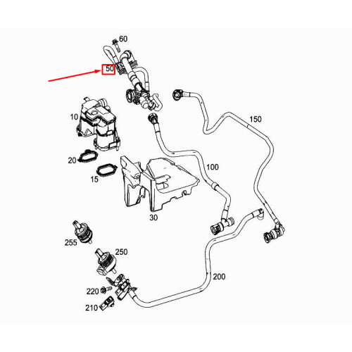 MERCEDES-BENZ CLS C257 Wide Open Throttle Vent Line A2560182400 NEW ...