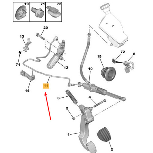 CITROËN C3 MK3 SX Declutching Control Pipe LHD 9812926780 NEW GENUINE ...