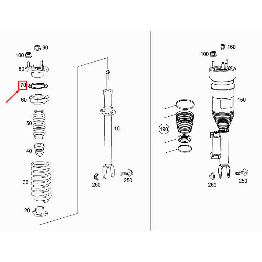 MERCEDES-BENZ GLC X253 Top Front Spring Shim A2053220384 NEW GENUINE on ...