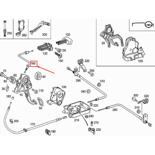 MERCEDES-BENZ C W203 Hand Brake Cable A2034200585 NEW GENUINE on OnBuy