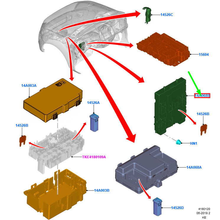 FORD RANGER T6 MK1 Fuse Box Assy 2417736 DB39-14A073-CF NEW GENUINE on ...