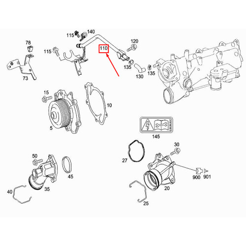 MERCEDES-BENZ E W212 Engine Vent Line A6422000258 NEW GENUINE on OnBuy