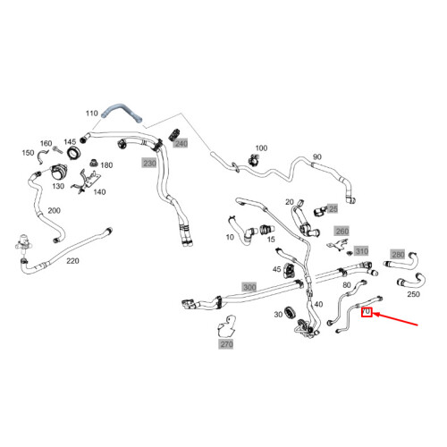 MB GLE W167 Windshield Washer System Feed Tank Hose Line A1678307303 ...