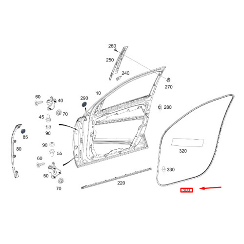 MERCEDES-BENZ GLE W167 Front Door Seal A0997270000 NEW GENUINE on OnBuy