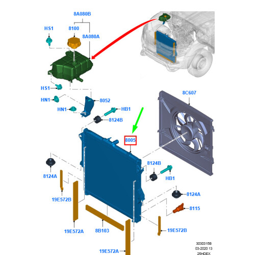 FORD RANGER T6 MK1 Coolant Radiator EB3G-8005-F2A 2117287 NEW GENUINE ...