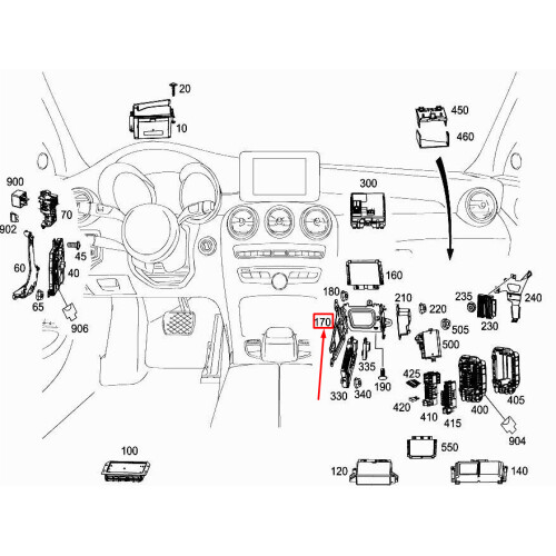 MERCEDES-BENZ C Coupe C205 Powertrain Control Unit Mount A2135400140 ...