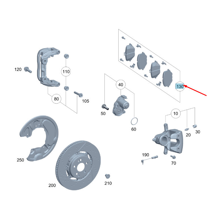MERCEDES-BENZ GLE W167 Rear Brake Pad Set A0004204102 NEW GENUINE on OnBuy