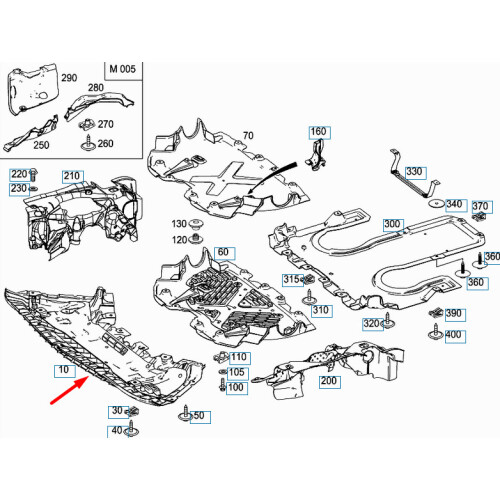 MERCEDES-BENZ S-CLASS W222 Engine Undercover A2225201923 New Genuine on ...