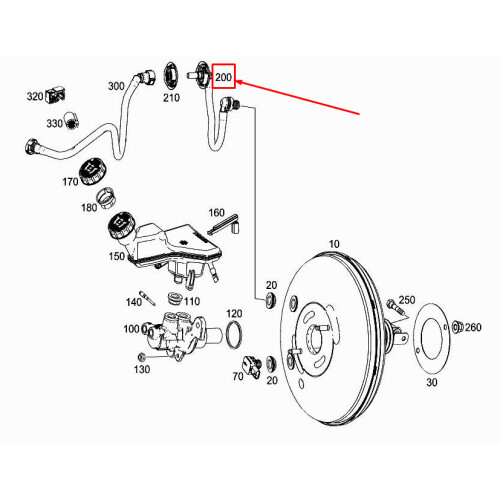MERCEDES-BENZ A W177 Brake Booster Vacuum Line A1774300100 NEW GENUINE ...