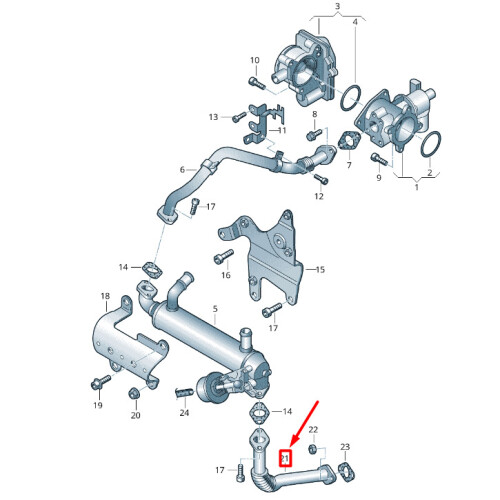 VOLKSWAGEN CRAFTER 2F EGR Pipe 076131525C NEW GENUINE on OnBuy