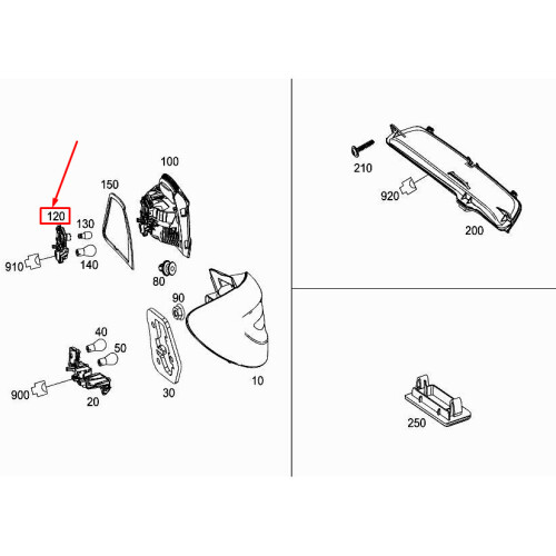 MERCEDES-BENZ B W246 Rear Right Taillight Bulb Mount A2468201177 NEW ...