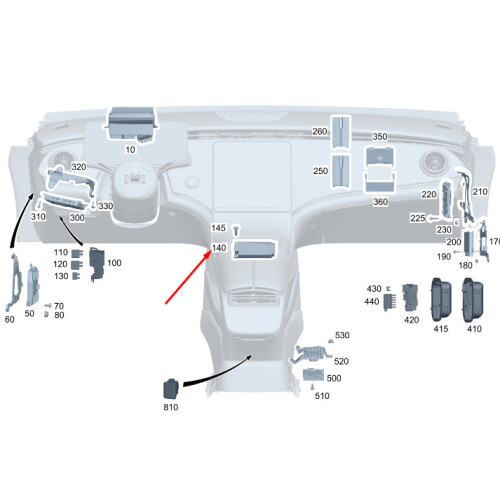 MERCEDES-BENZ GLE W167 Ignition Switch Control Unit A1679002309 NEW ...