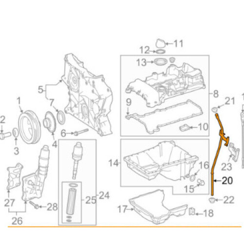 MERCEDES BENZ C W204 Engine Oil Dipstick Tube A2710108201 NEW GENUINE ...