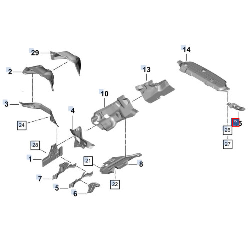 PORSCHE CAYENNE 9Y0 Rear Right Side Heat Protection 9Y0825754 NEW ...