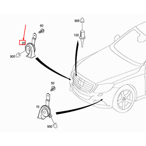 MERCEDES-BENZ S W222 Right Side Horn A2225420300 NEW GENUINE on OnBuy