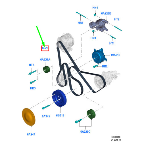 FORD RANGER T6 MK1 V-Belt FB3Q-6C301-HA 1921400 NEW GENUINE on OnBuy