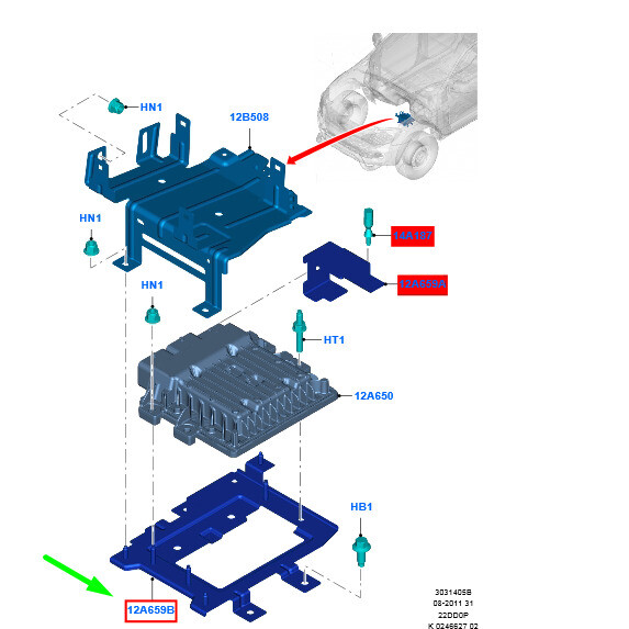 FORD RANGER T6 MK1 Engine Control Module Bracket 2255575 NEW GENUINE on ...