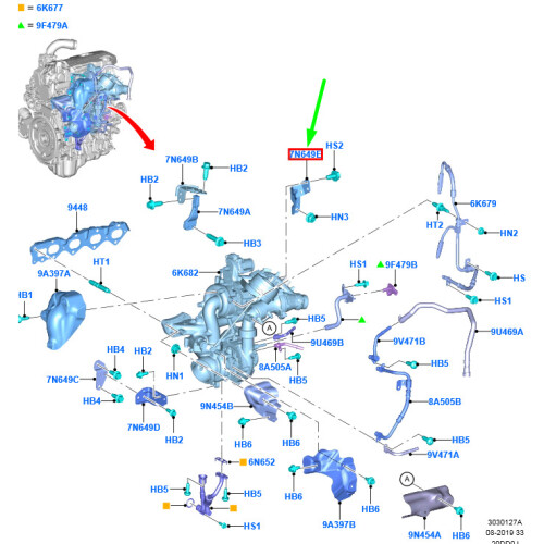 FORD RANGER T6 MK1 Turbo Support Bracket 2220183 JB3Q-6K685-FB NEW ...