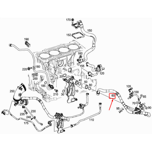 MERCEDES-BENZ GLC X253 Crankcase Vent Line A2740184401 NEW GENUINE on OnBuy