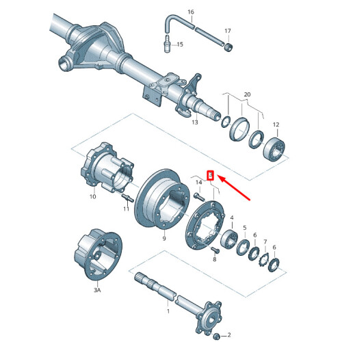 VW CRAFTER 2F MK1 Rear Axle Shaft Single Tyres Flange 2E0501107A NEW ...