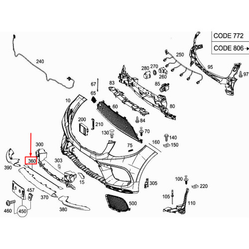 MERCEDES-BENZ ML W166 Radar Sensor Wiring Harness A1665401706 NEW ...