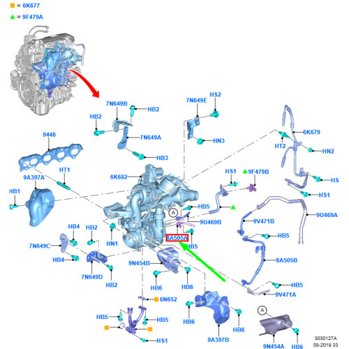 FORD RANGER T6 MK1 Turbo Tube Hose Assy JB3Q-8A505-BA 2521348 NEW ...