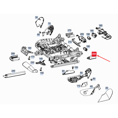 MERCEDES-BENZ GLE W167 Right Seat Rear Rail Cover A1679190600 NEW ...