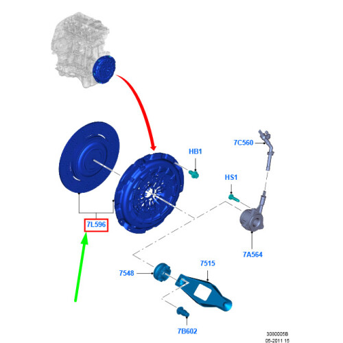 FORD RANGER T6 MK1 Clutch Repair Kit 5229597 AB39-7540-CB NEW GENUINE ...