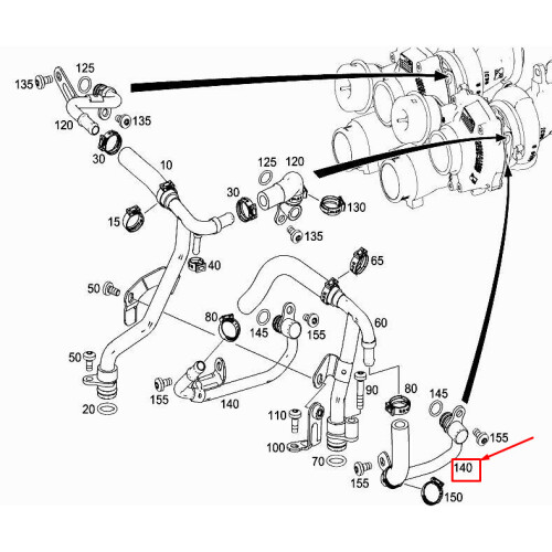 MERCEDES-BENZ E W213 Right Engine Coolant Feed Line A1772003100 NEW ...