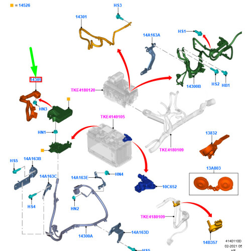 FORD RANGER T6 MK1 Alternator Wiring Assy 2387553 JB3T-14305-BC NEW ...