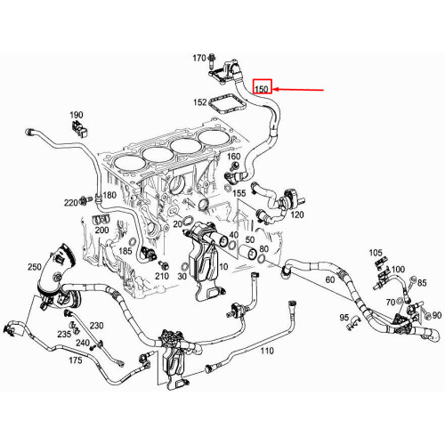 MERCEDES-BENZ GLC X253 Engine Vent Line A2740182400 NEW GENUINE on OnBuy