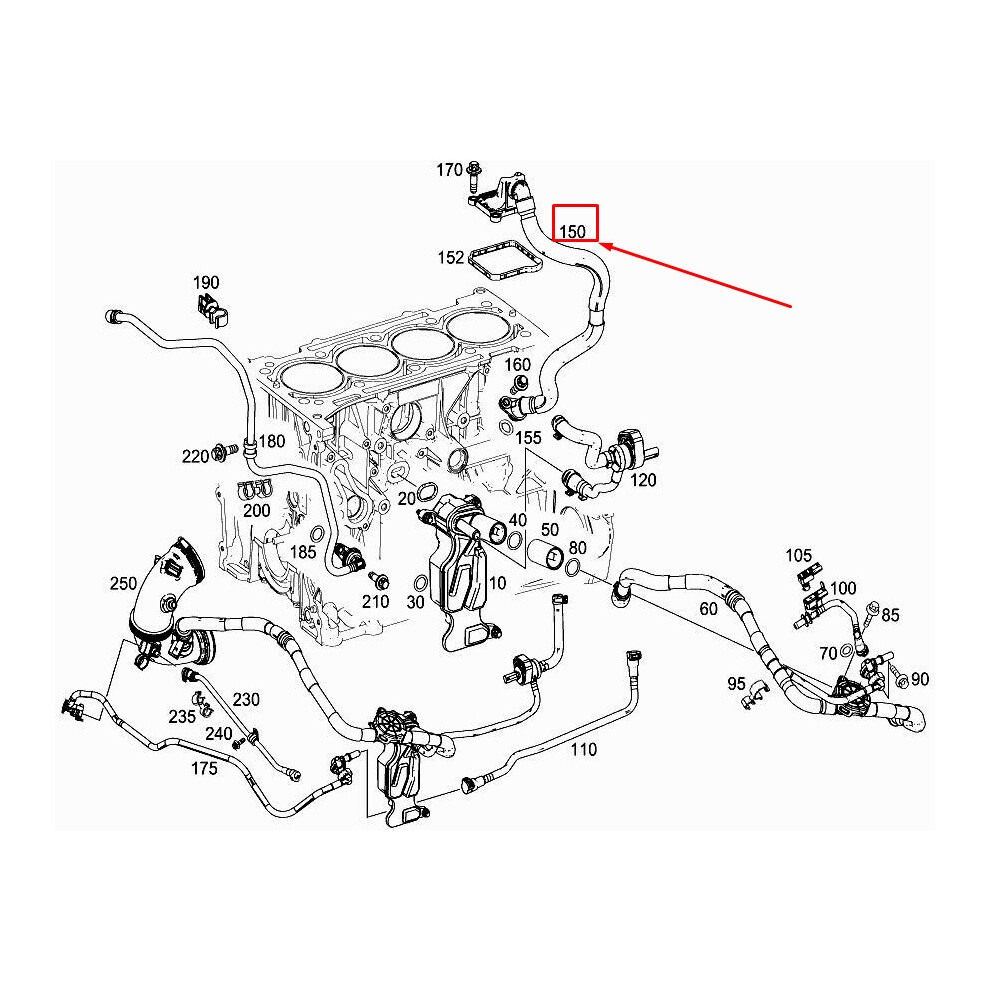 MERCEDES-BENZ GLC X253 Engine Vent Line A2740182100 NEW GENUINE on OnBuy