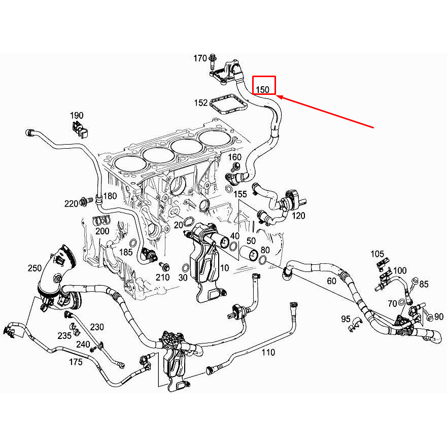 MERCEDES-BENZ GLC X253 Engine Vent Line A2740182100 NEW GENUINE on OnBuy