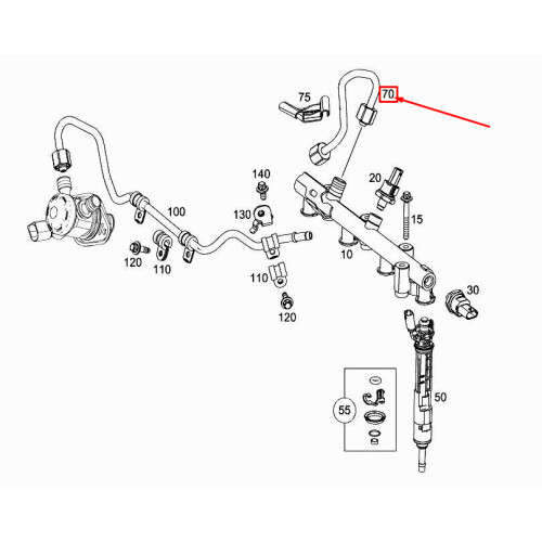 MERCEDES-BENZ A W177 Fuel High-Pressure Line A2820700032 NEW GENUINE on ...