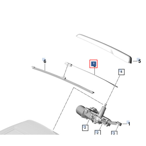 PORSCHE CAYENNE 9Y0 Tailgate Window Wiper Arm 974955707B NEW GENUINE on ...