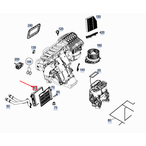 MERCEDES-BENZ GLE W167 Air Conditioner Heat Exchanger A1678305402 NEW ...