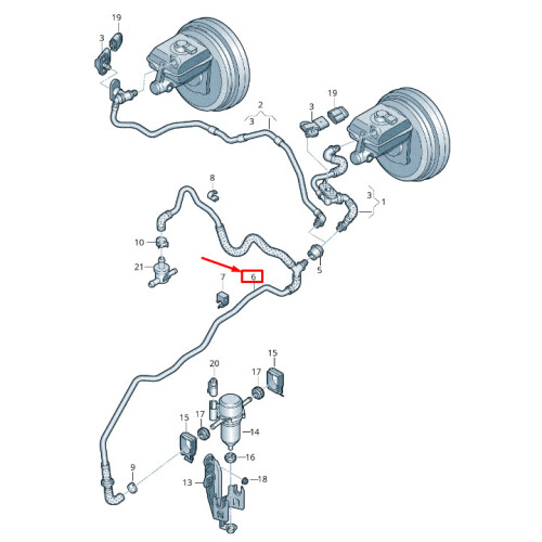 AUDI A8 4H Brake Servo Vacuum Pipe With Non-Return Valve 4H0611931B NEW ...