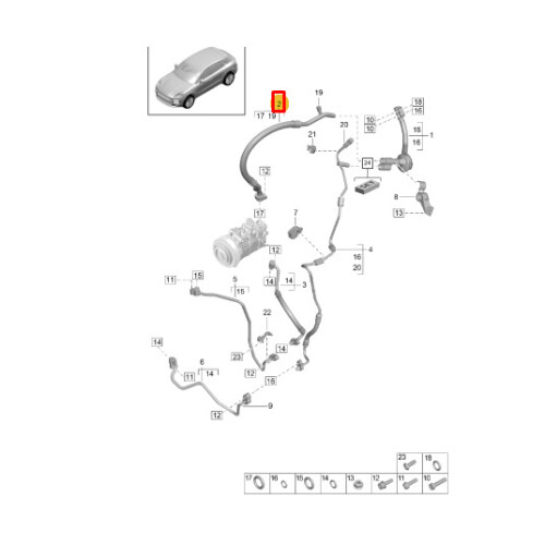 PORSCHE MACAN 95B.2 Refrigerant Suction Line 95B260707G NEW GENUINE on ...