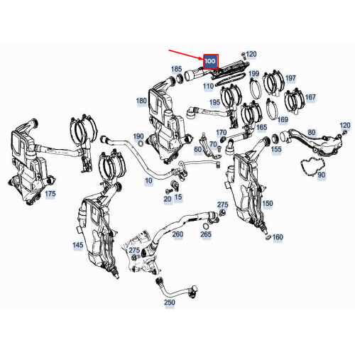 MERCEDES-BENZ E W213 Right Cylinder Head Cover Vent Line A1770100604 ...