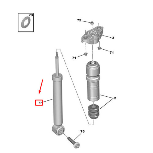 PEUGEOT 208 MK1 P21 Rear Shock Absorber Damper 9831187480 NEW GENUINE ...