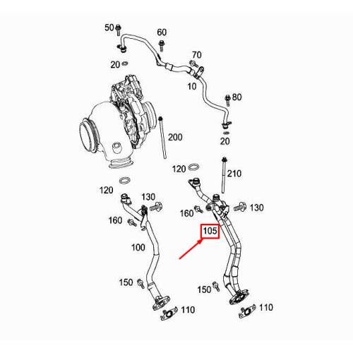 MERCEDES-BENZ GLE W167 Engine Oil Return Line A6541803500 NEW GENUINE ...