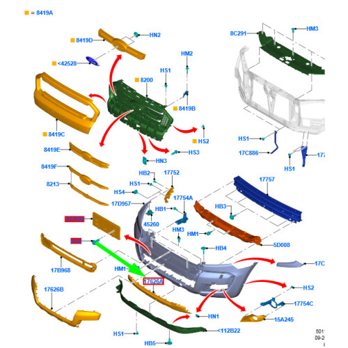 FORD RANGER T6 MK1 Front Bumper Valance Panel 2360469 JB3B-17F792-AD ...