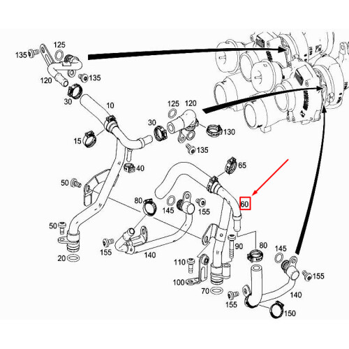 MERCEDES-BENZ E W213 Engine Coolant Feed Line A1772003951 NEW GENUINE ...